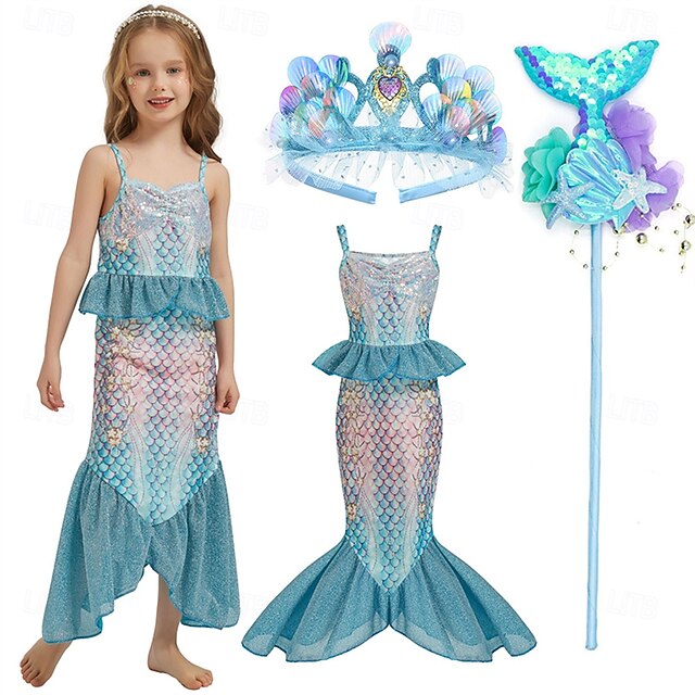 Mermaid Princess Mermaid Dress Theme Party Costume Cosplay for Girls ...