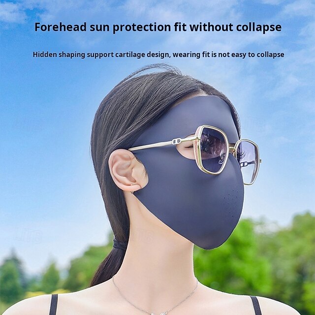 Sunscreen Face Mask, UV Protection Hyaluronic Acid Ice Silk Full Face ...