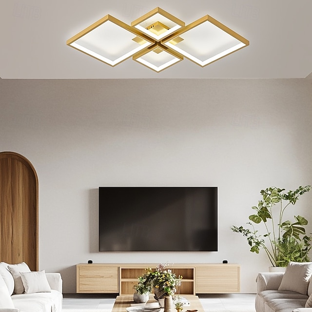 4-Light 73*45/95*68 cm Dimmable Cluster Design Geometric Shapes Ceiling ...