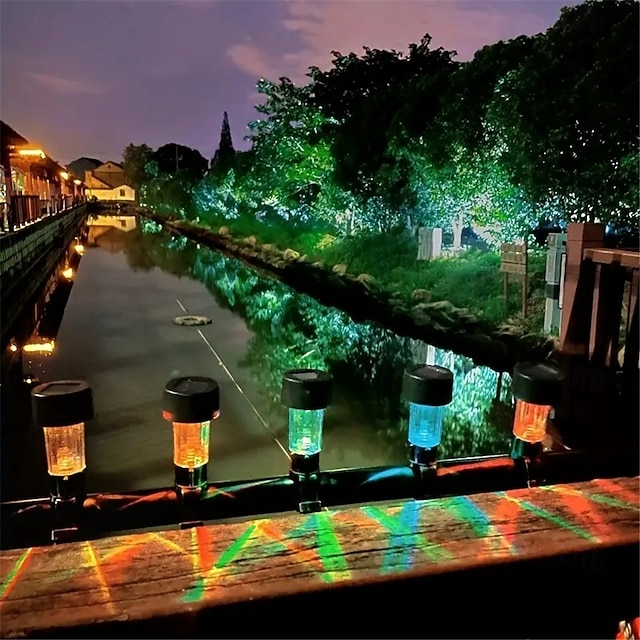 6 Pcs 4pcs 1PC LED Solar Fence Lights Swimming Pool Decorative Lights ...
