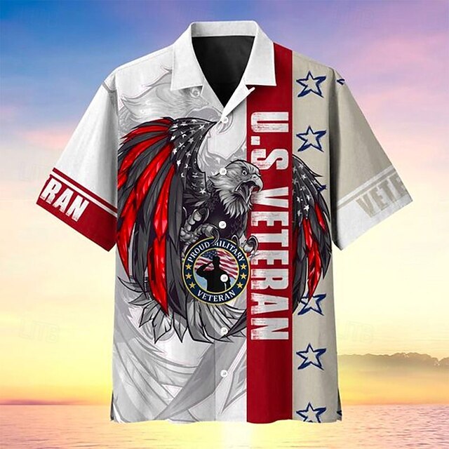 American Independence Day Men's Cross American Flag Soldier Shirt ...