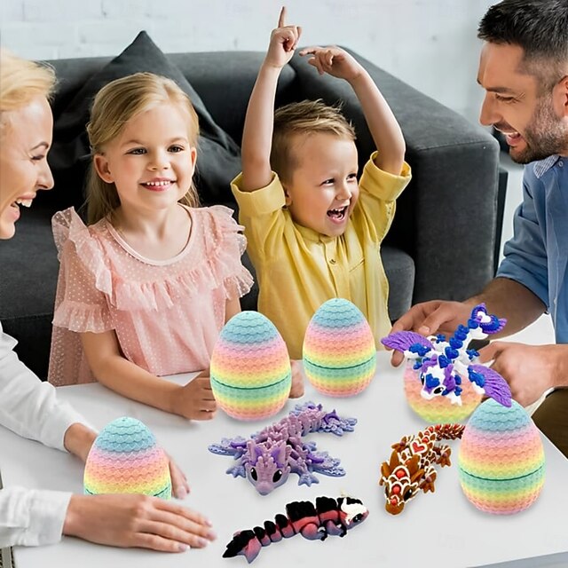 6-Pack Mystery Easter Dragon Eggs, 3D Printed Easter Egg Gift with ...