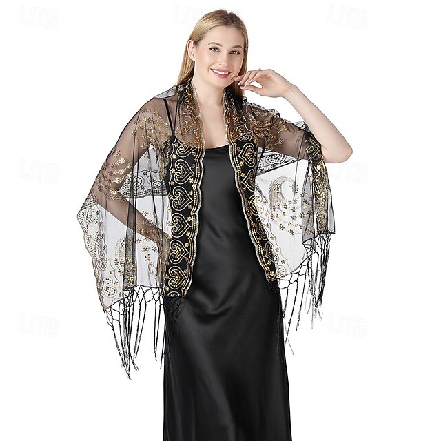 Retro Vintage Roaring 20s 1920s Scarf Wrap Shawls The Great Gatsby ...