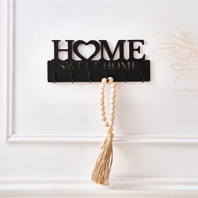 1PC Creative And Simple Iron Wall Decoration Hook HOME Wooden Panel ...