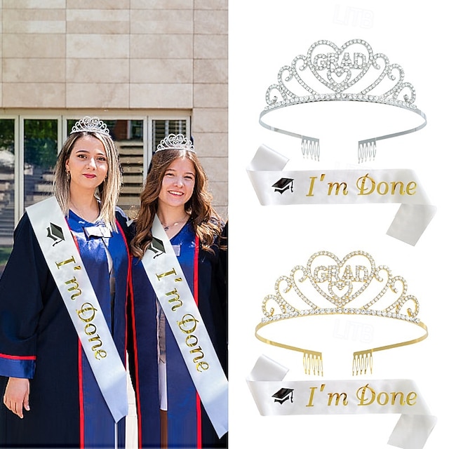 2025 Graduation Party Supplies Kit, Glittered Metal Graduation Princess ...