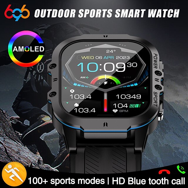 Montre intelligente 696 Tracker de fitness ECG PPG Rappel d'appel Bluetooth Android iOS IP67 ...