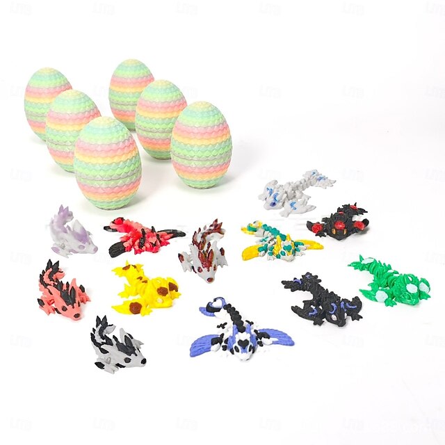 6-Pack Mystery Easter Dragon Eggs, 3D Printed Easter Egg Gift with ...