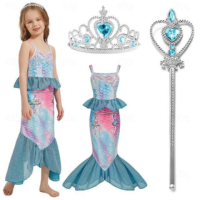 Settimana del libro 2026 Sirena Principessa Sirena Vestito Costume per ...