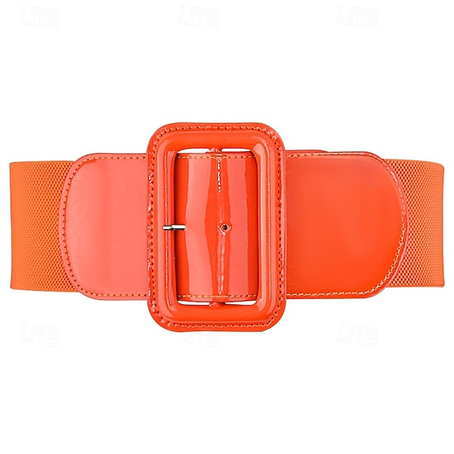 Women's Stretchy Belt 1950s Grease Outfits 3 Inch Wide Elastic Belts ...