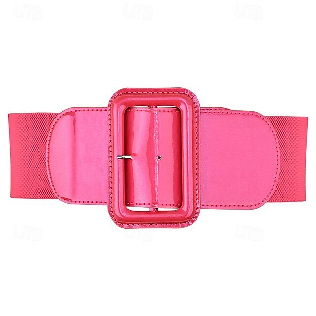 Women's Stretchy Belt 1950s Grease Outfits 3 Inch Wide Elastic Belts ...