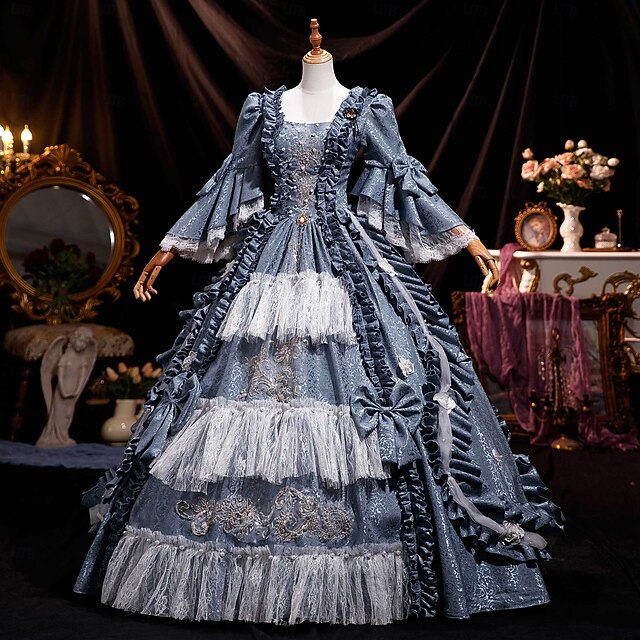 18th Century Women's Rococo Ball Gown Princess Maria Antonietta Rococo ...