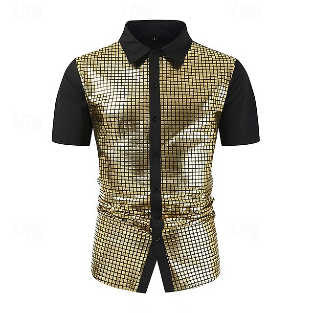 Retro Vintage 1970s Disco Shirt Hippie Fancy Dress Men's Carnival ...