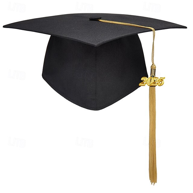 Graduation Cap with 2025 Tassel, Black Bachelor Master Doctoral Cap for ...