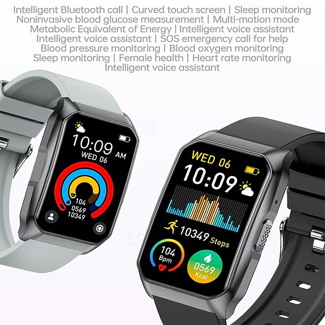 Cardica Men's Smart Watch Blood Glucose Monitor Bluetooth Call Blood ...