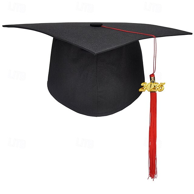 Graduation Cap with 2025 Tassel, Black Bachelor Master Doctoral Cap for ...