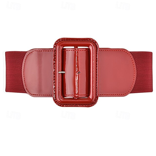 Women's Stretchy Belt 1950s Grease Outfits 3 Inch Wide Elastic Belts ...