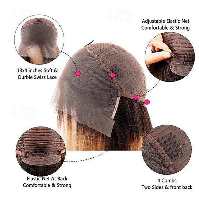 Human Hair 5x5 Closure 13x4 Lace Front Wig Middle Part Brazilian Hair ...