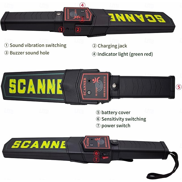 Handheld Metal Detector Wand,Security Wand,Safety Bars, Portable ...