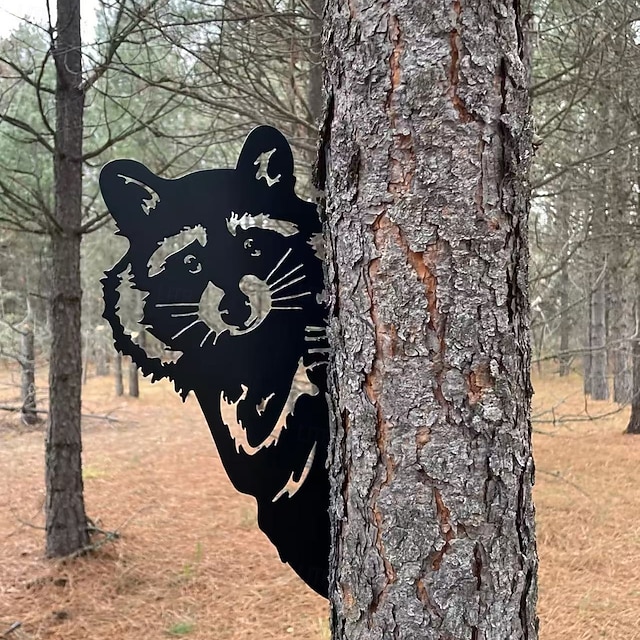 Peaking a Boo Flipping Off Bigfoot Animal Metal Sign Art Ornament ...
