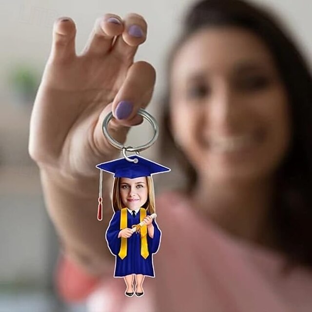 Personalized Graduation Acrylic Keychain Custom Graduate Photo Keychain ...