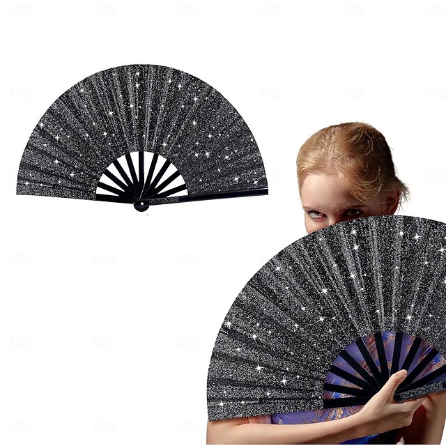 Boots on The Ground Fan Large Holographic Folding Hand Fan Line Dance ...