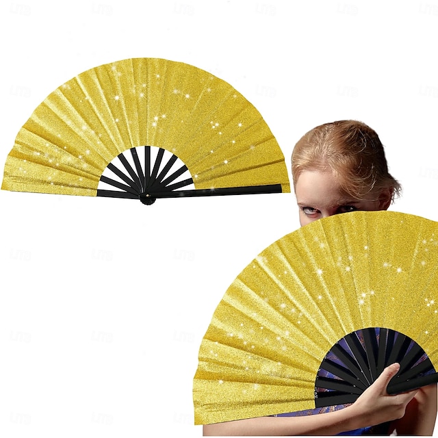 Boots on The Ground Fan Large Holographic Folding Hand Fan Line Dance ...