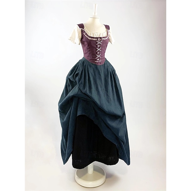 Medieval Renaissance Dress Prom Dresses Gown Maid Costume Viking Fancy ...
