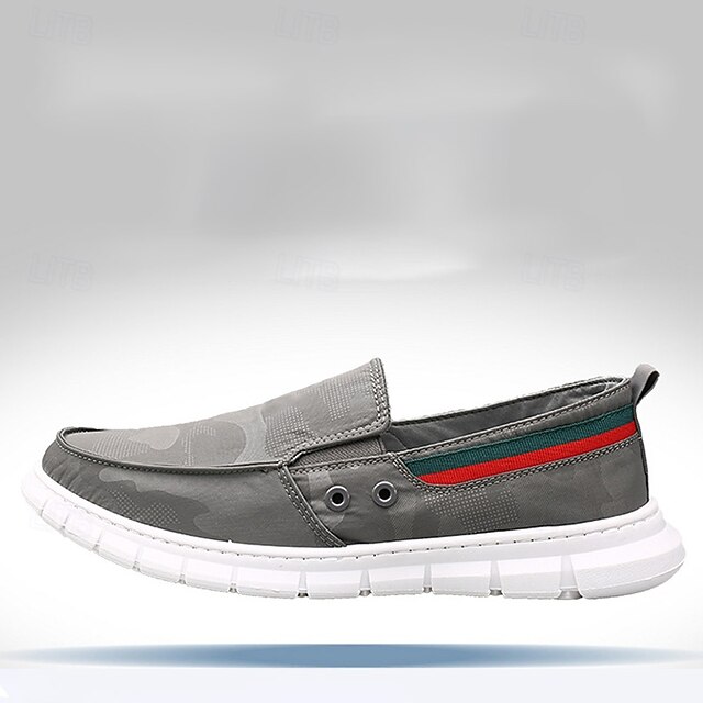 Men's Slip-On Canvas Driving Loafers – Soft Lightweight Casual Shoes ...