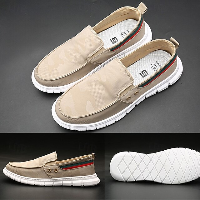 Men's Slip-On Canvas Driving Loafers – Soft Lightweight Casual Shoes ...
