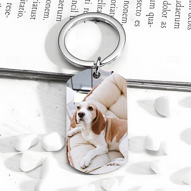 Personalized Pet Photo Keychain Custom Dog Key Ring Memorial Gift for ...