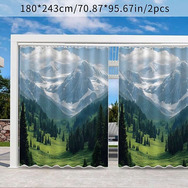 Cortină Externă Impermeabilă pentru Intimitate Draperii pentru Patio ...