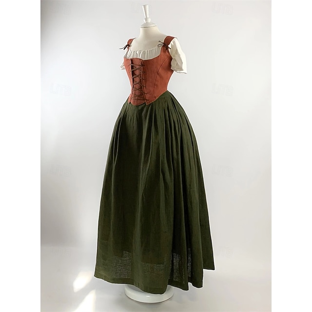 Medieval Renaissance Dress Prom Dresses Gown Maid Costume Viking Fancy ...