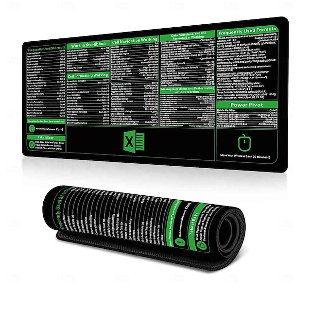 Excel Cheat Sheet Desk Mat, XL Mouse Pad with Shortcuts, 31.5"x11.8" or ...