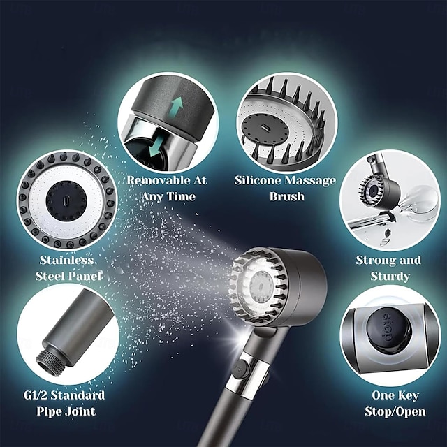 Ion Drops Filtered Showerhead with Hose, Filtered High Pressure Shower ...