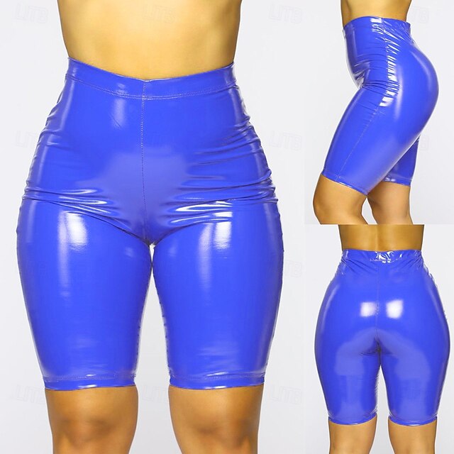 Retro Vintage 1980s Mid Thigh PU Shorts Biker Shorts Cycling Shorts ...