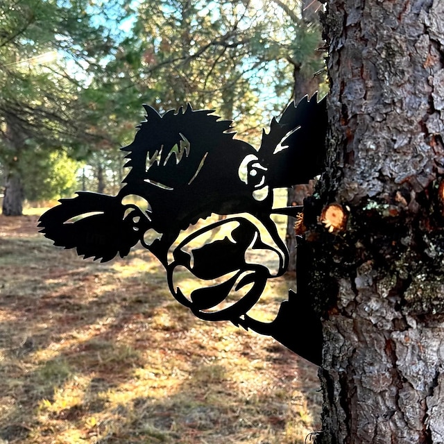 Peaking a Boo Flipping Off Bigfoot Animal Metal Sign Art Ornament ...