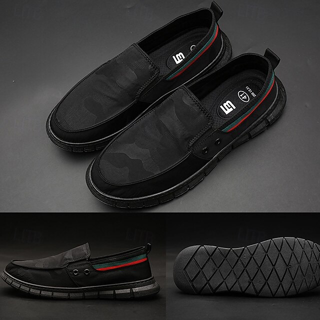 Men's Slip-On Canvas Driving Loafers – Soft Lightweight Casual Shoes ...
