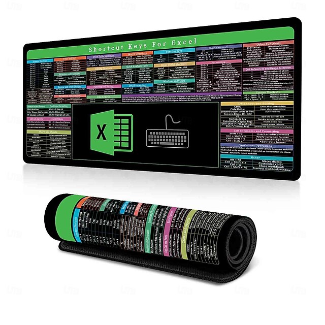 Excel Cheat Sheet Desk Mat, XL Mouse Pad with Shortcuts, 31.5"x11.8" or ...