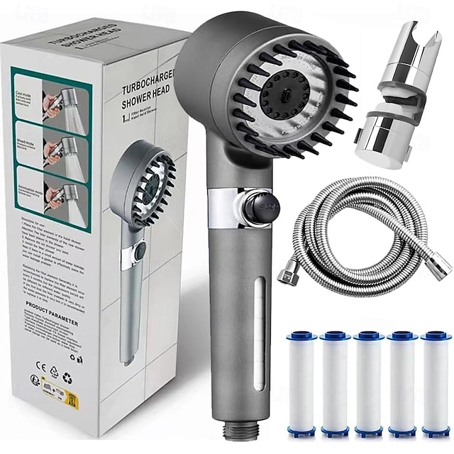 Ion Drops Filtered Showerhead with Hose, Filtered High Pressure Shower ...