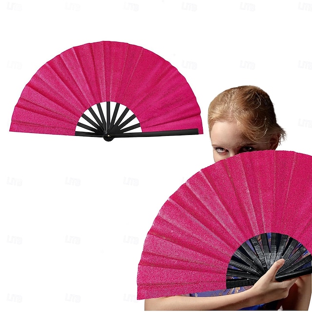 Boots on The Ground Fan Large Holographic Folding Hand Fan Line Dance ...