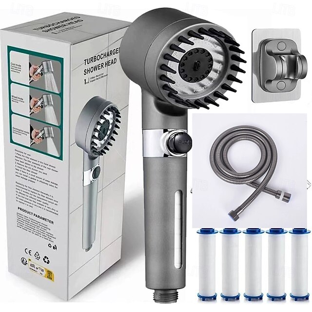 Ion Drops Filtered Showerhead with Hose, Filtered High Pressure Shower ...
