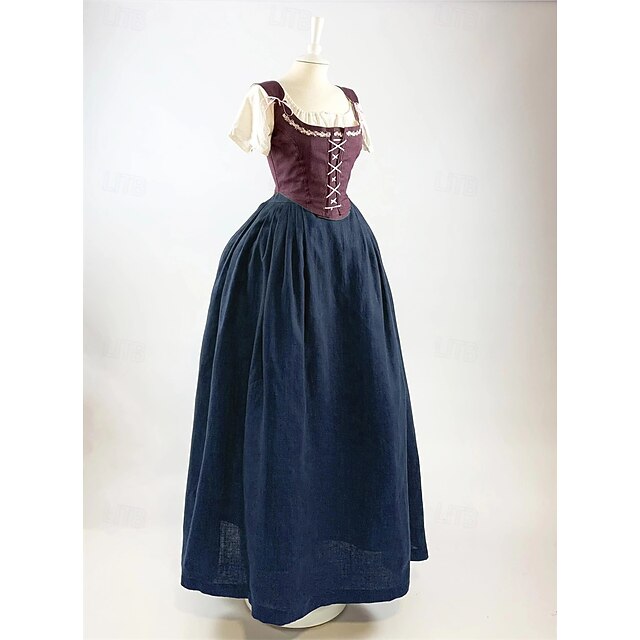 Medieval Renaissance Dress Prom Dresses Gown Maid Costume Viking Fancy ...