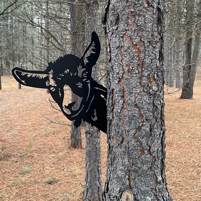 Peaking a Boo Flipping Off Bigfoot Animal Metal Sign Art Ornament ...