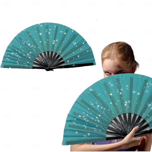 Boots on The Ground Fan Large Holographic Folding Hand Fan Line Dance ...