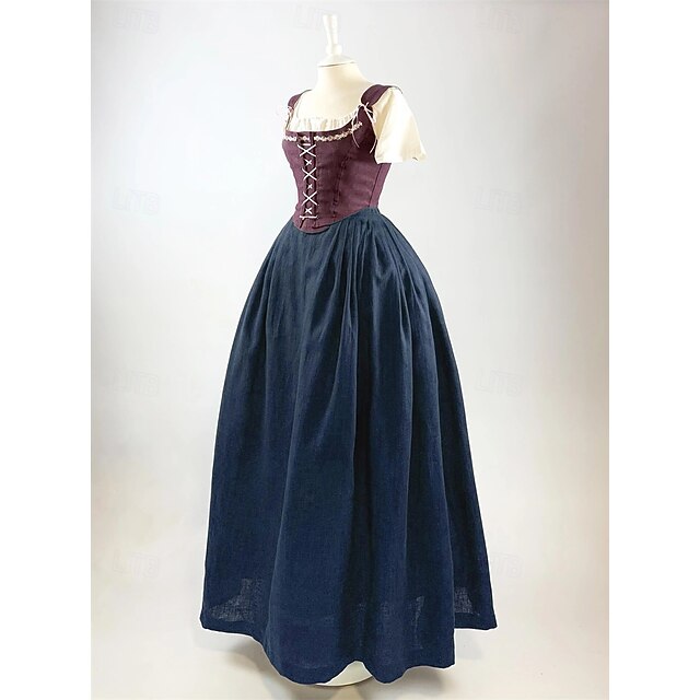 Medieval Renaissance Dress Prom Dresses Gown Maid Costume Viking Fancy ...