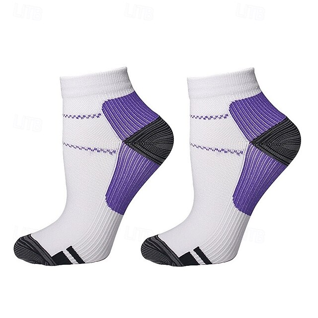 5 Pairs Short Compression Socks for Men and Women, Arch Support Ankle ...