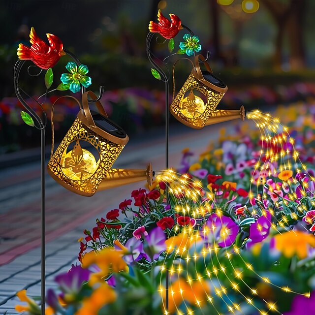 1 Pc Outdoor Solar Landscape Lights Waterproof Metal Angel Water Bottle ...