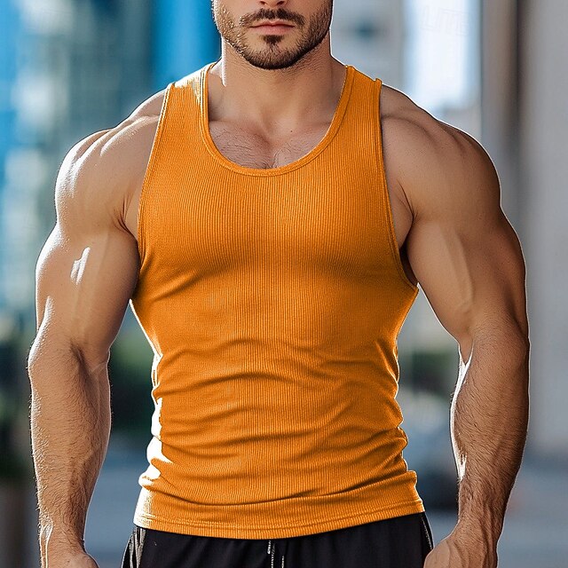 Men's Tank Top Undershirt Muscle Shirt Wife beater Shirt Sleeveless U ...