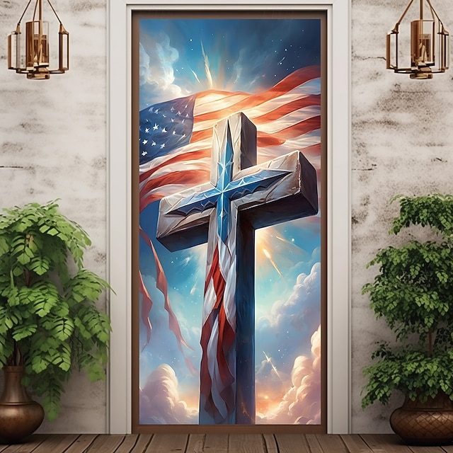 4th of July Door Decorations Door Covers Independence Day American ...
