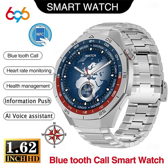 S6Pro Smart Watch 1.62" Bluetooth Fitness Tracker for Men with Compass ...